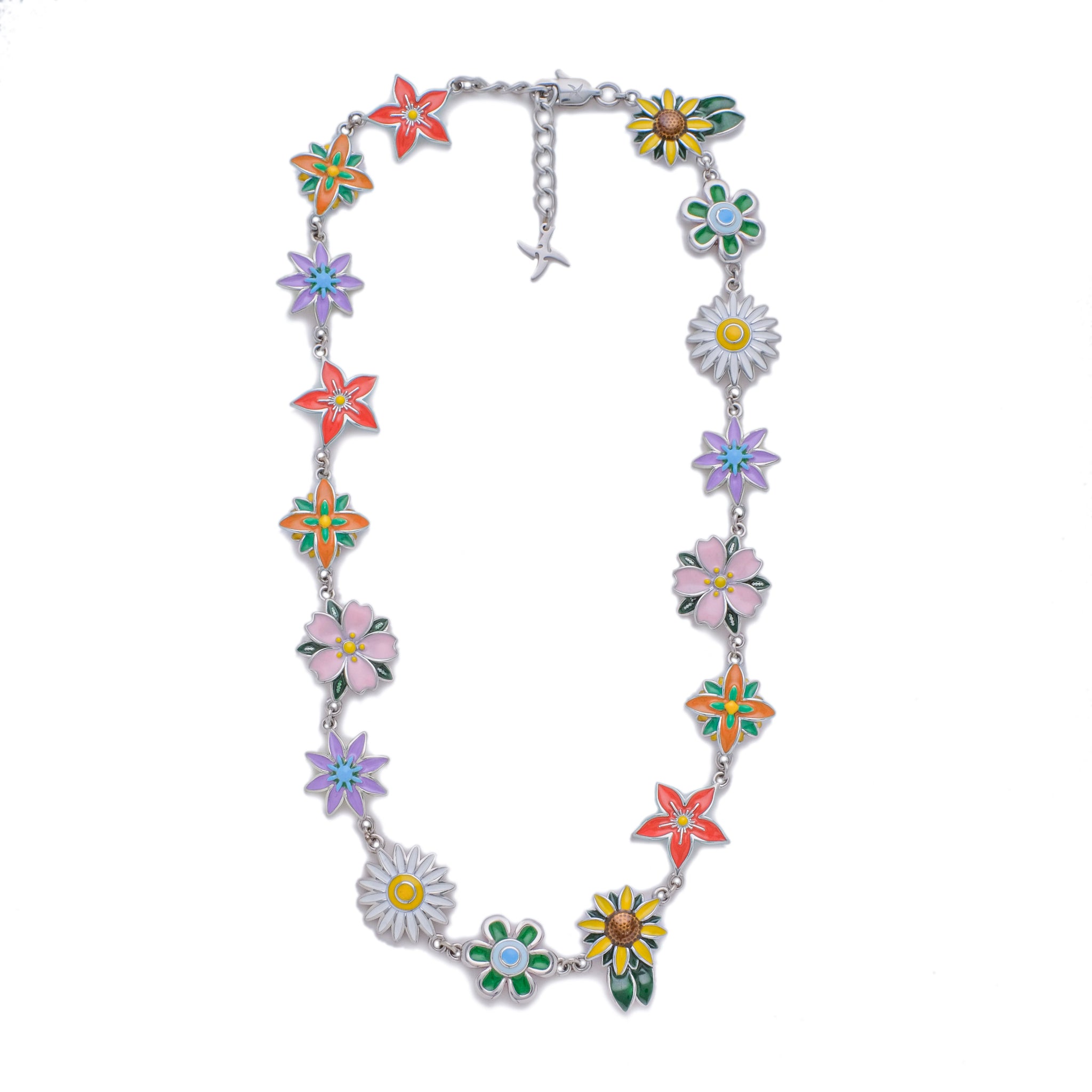 Enamel Flora Chain (Stainless Steel) – Kuyashii Jewelry